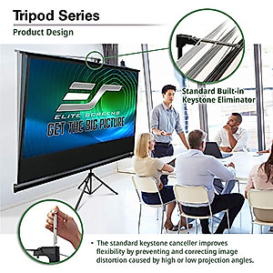 Elite Screens Tripod Series, 99-INCH 1:1, 16:9, 4:3, Adjustable Multi Aspect Ratio Portable Indoor Outdoor Projector Screen, 8K / 4K Ultra HD 3D Ready, US Based Company 2-YEAR WARRANTY, T99UWS1 - Black