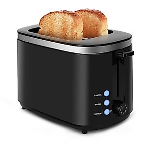Toaster 2 Slice Best Rated Prime Stainless Steel 2 Slice Toasters Extra Wide Slot Toasters 7 Shade Settings Defrost/Bagel/Cancel with Removable Crumb Tray for Bread, Waffles, Small Retro Toaster