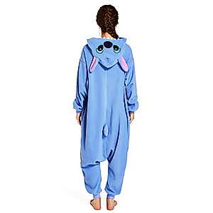 CANASOUR Unisex Blue Adult Onesie Animal Anime Cartoon Cosplay One-Piece Pajamas Christmas Halloween Costumes (Medium, Blue)