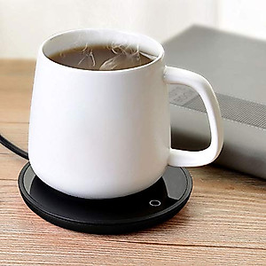 Fdit Coffee Mug Warmer Beverage Warmer Plate Desktop Heated Coffee Tea Waterproof Touch for Coffee Tea Milk(US-Black)
