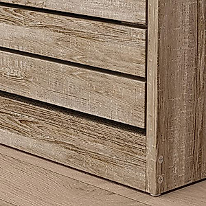 Homsee Modern Shoe Storage Cabinet with 2 Flip Drawers & Louver Doors, Wood 2-Tier Shoe Rack Storage Organizer for Entryway, Hallway & Bedroom, Brown (22.4”L x 9.4”W x 29.5”H)