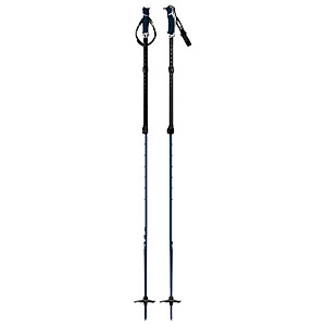 G3 GENUINE GUIDE GEAR VIA Aluminum Ski Poles, Tough Adjustable Two Piece ski Pole, Ergonomic Dual Density Grips, QuickFlick Utility tab, Removable Backcountry Strap, Pair (Long)