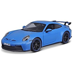 Maisto - 1/18 Scale Model Compatible with Porsche 911 GT3 2022 Die-Cast Scale Model Sports Car Miniature (Blue)
