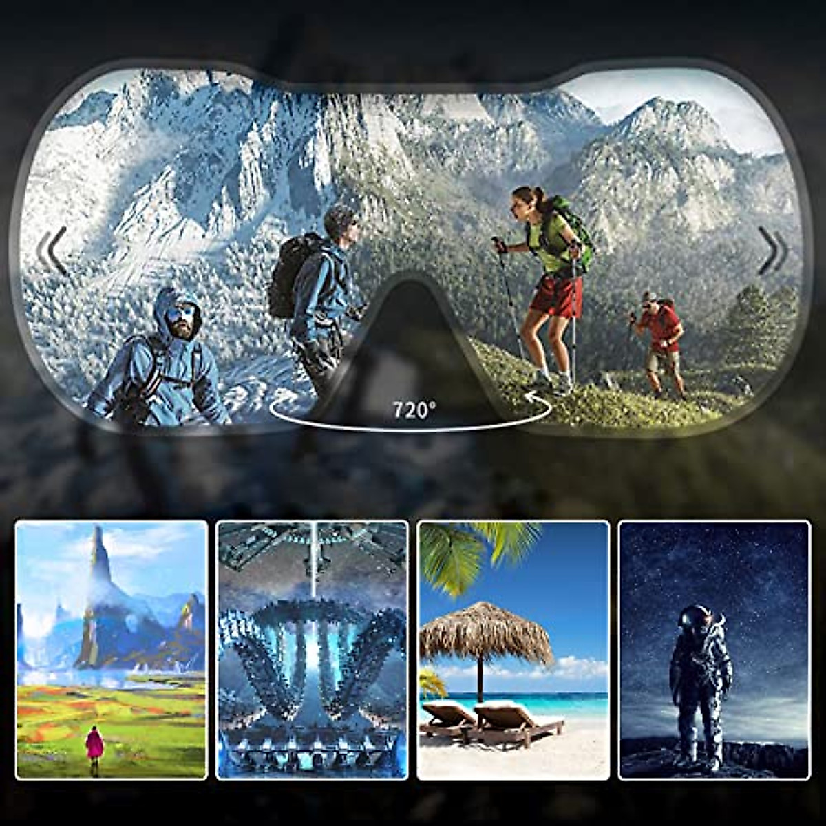 2022 Portable Vr Glasses Helmet 3D Glasses Virtual Reality for Smart Phone Headset Binoculars Video Game Movies Compatible with 4.0-7.0'' Smartphone 1Pcs