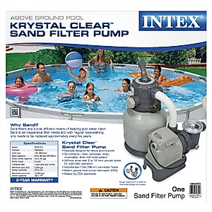 Intex Krystal Clear Sand Filter Pump for Above Ground Pools, 12-inch, 110-120V with GFCI