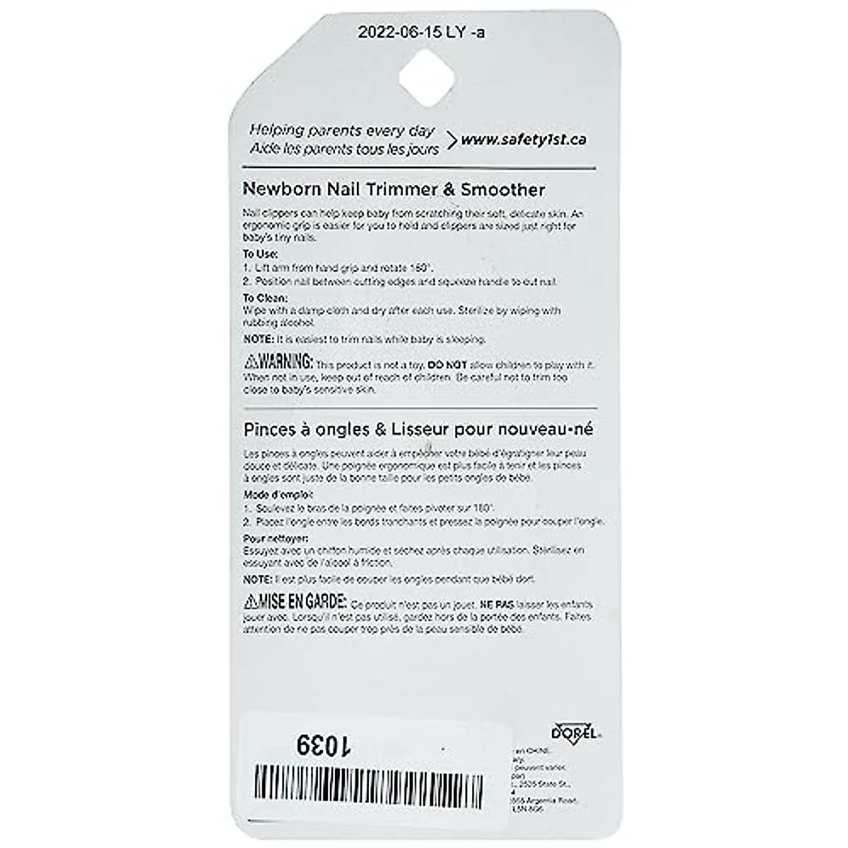 Safety 1st Steady Grip Infant Nail Clipper (Colors May Vary)