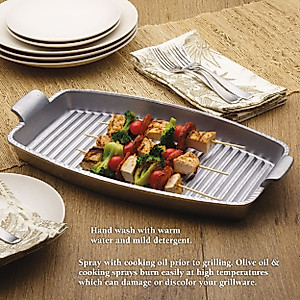 Wilton Armetale Gourmet Grillware Grilling Pan with Handles, 18.25-Inch