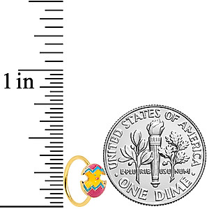 Body Candy Womens 20G PVD Steel Nose Ring Painted Egg Hatch Chick Nose Hoop Ring Circular Nose Ring 5/16”