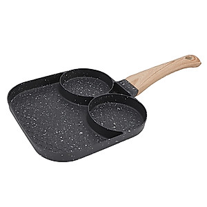 Pots,3 in 1 Breakfast Pan Prevents Stick Heat Resnt Divided Grill Frying Pan for Gas Stove Induction Cooker