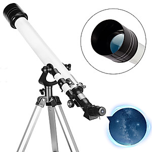 Telescope 60AZ Refractor Telescope Scope - 60mm Aperture and 700mm Focal Length, Multi-Layer Green Film, with Digiscoping Adapter for Photography