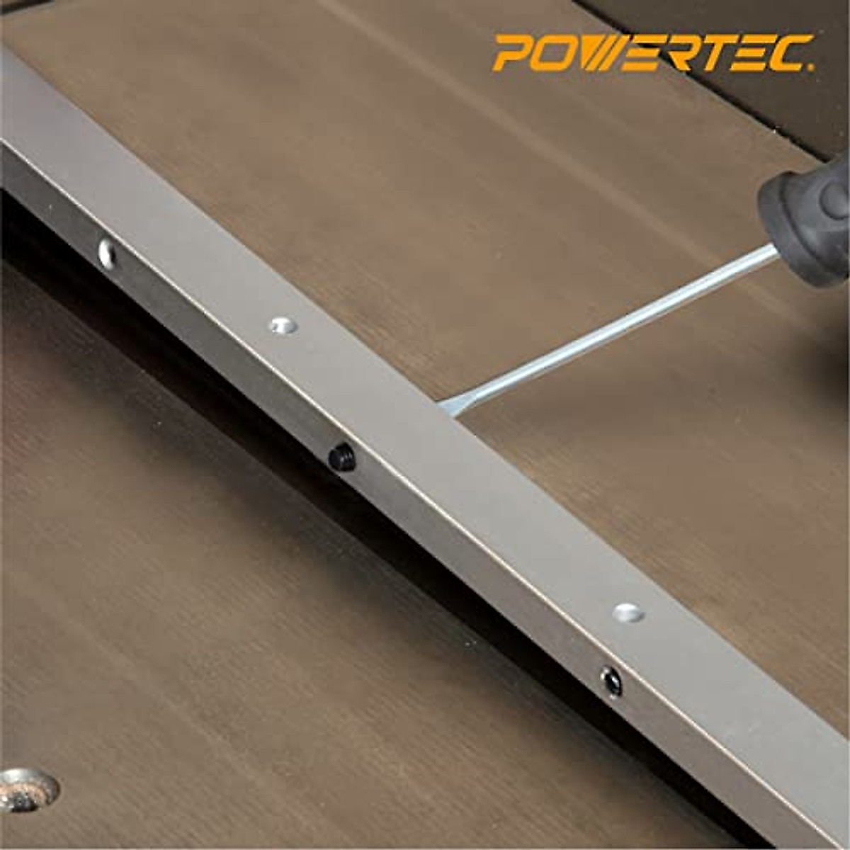POWERTEC 71518-P2 18-Inch Miter Bar for any Standard 3/4" x 3/8" Miter Slot, Crosscut Sled for Table Saw, Router Table, Band Saw, 2PK