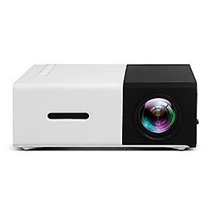 Mini Projector Portable 1080P LED Projector Home Cinema Theater Indoor ,Outdoor Movie projectors Support Laptop PC Smartphone HDMI Input Great Gift Pocket Projector for Party Black White