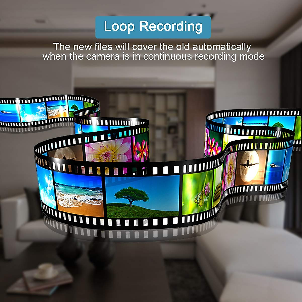 Hidden Spy Camera, Full HD Water Bottle Portable Camera, Video Recorder Support Motion Detection for Home, Office-No WiFi Needed (Blue)