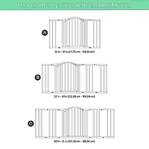 Summer Metal Expansion Extra Wide Safety Pet and Baby Gate, 44"-71" Wide, 36” Tall, Hardware Mounted for Dog and Child Safety, Fits Large Opening or Doorway, Auto Close Walk Thru Door - Bronze