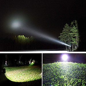 JODK Bright Rechargeable Flashlight, Portable Handheld Spotlight Searchlight 10000mAh 1200LM with 3+4 LED Lights Modes, Waterproof Flashlight with USB Output Power Bank