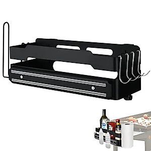 Griddle Caddy with Magnetic-Griddle Caddy Space Saving BBQ Accessories Storage Box with Paper Towel Holder for 28"/36" Blackstone Griddles