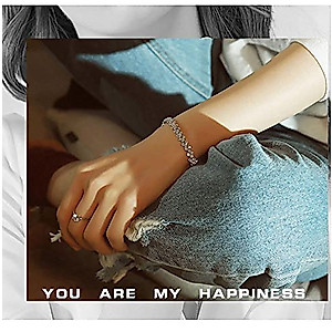 QLKILYR Silver Bracelets for Women, Classic Bling Cubic Zirconia Tennis Bracelet for Female Jewelry-6.5 Inch