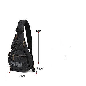 Canvas Sling Bag Crossbody Backpack Over Shoulder Daypack Casual Cross Chest Side Pack Outdoor Cycling Hiking Travel (Green)