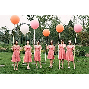 Fonder Mols 2pcs 36 inch Rose Gold Giant Round Balloons with Tassels Garland Tail for Wedding Baby Shower Event & Party Supplies
