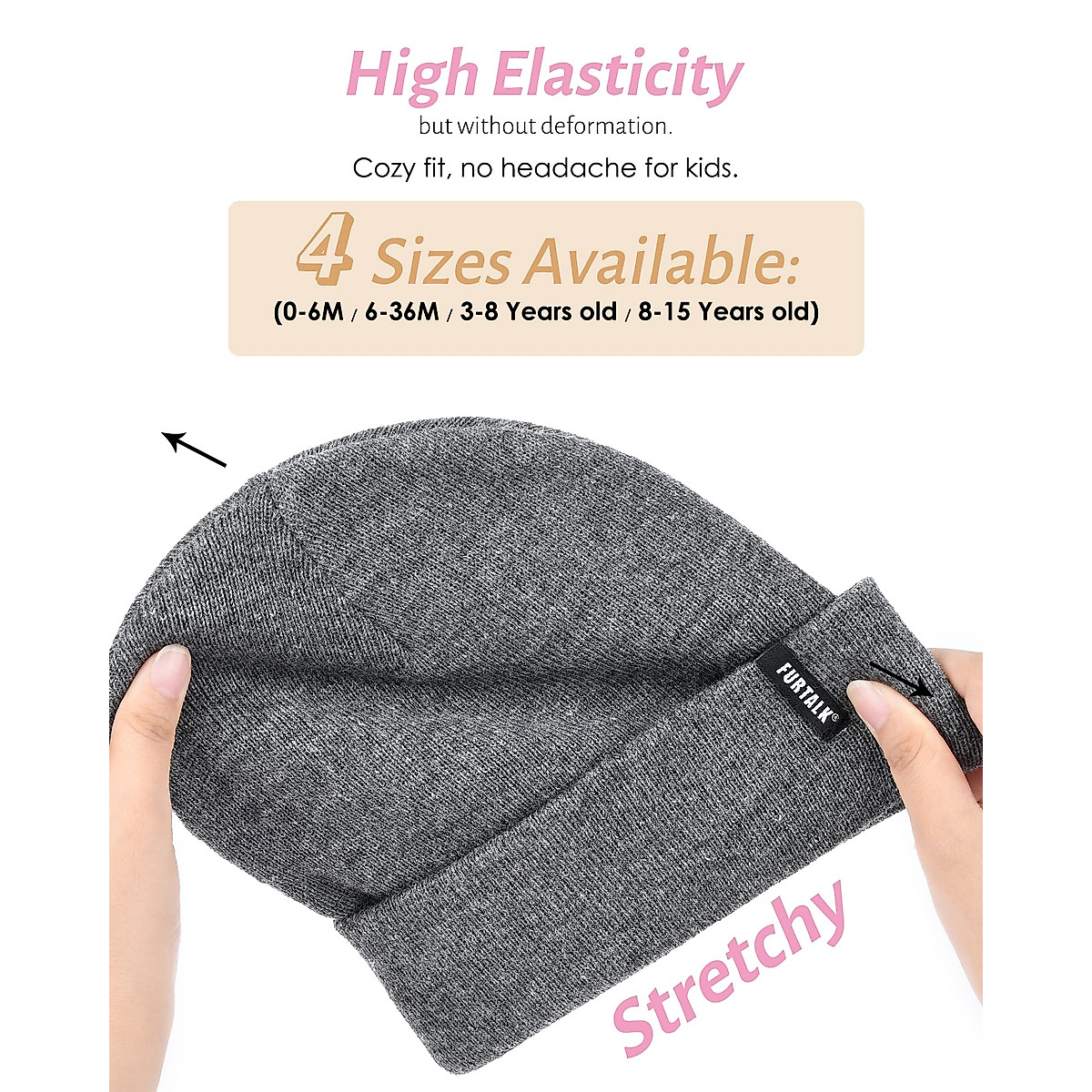 FURTALK Toddler Beanie Baby Boys Girls Beanies Kids Knit Winter Hats for 0-8 Years