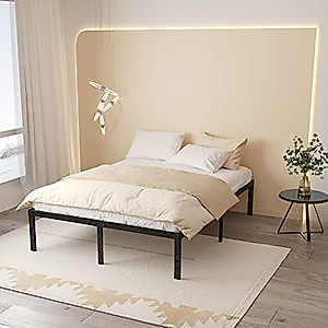 Maenizi 16 Inch Queen Bed Frame No Box Spring Needed, Heavy Duty Metal Queen Platform Bed Frame Support Up to 3000 lbs, Easy Assembly, Noise Free, Black