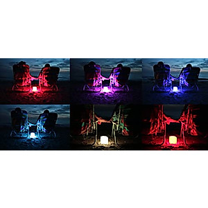 Solight Design Solar Puff Merlin, Rechargeable Color Changing Solar Lantern - Collapsible LED Camping Lantern, Easy Open and Fold, Extreme Weather-Tested (Multicolored)