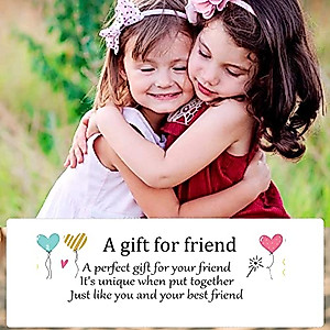 2 Sets Best Friend Bracelets Matching Bff Adjustable Cord Bracelet for Bff Friendship Relationship Women Girlfriend Boyfriend Matching Relationship Inspirational Valentines Graduation Gifts for Her