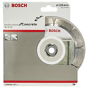 Bosch Professional 1x Diamond Cutting Disc Standard for Concrete (for Concrete, Cellular Concrete, Ø 125 x 22,23 x 1,6 x 10 mm, Accessories for Angle Grinders)