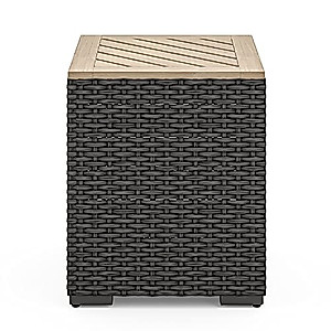 Homestyles Boca Raton Outdoor Side Table, Grey/Brown