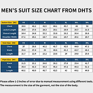 Mens Suits 3 Piece Formal Dress Suit Slim Fit Tuxedo Wedding Dresswear Business Prom Jacket Vest Pants Set Size S Blue