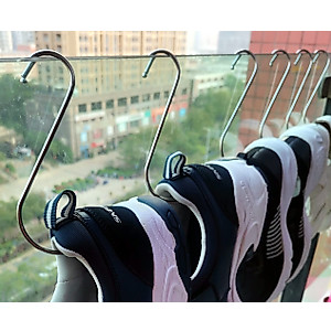 GOTOONE S Hooks Hanging Metal Hook (6 Pack) Stainless Steel Large 6 Inch with Round Stopper Non Slip for Closet Clothes Plants Cups Towels Tools Ornament (Silver)