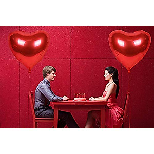 4 PCS Huge Heart Shaped Balloons, 32 Inches Romantic Large Red Foil Balloons for Engagement Wedding Valentines Day Anniversary Party Decorations