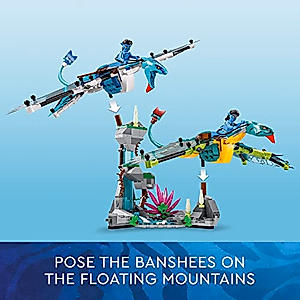 LEGO Avatar Jake & Neytiri First Banshee Flight 75572 Building Toys - Pandora Movie Inspired Set with 2 Banshee Figures, 2 Minifigures, Glow in The Dark Elements, Great for Kids Ages 9+