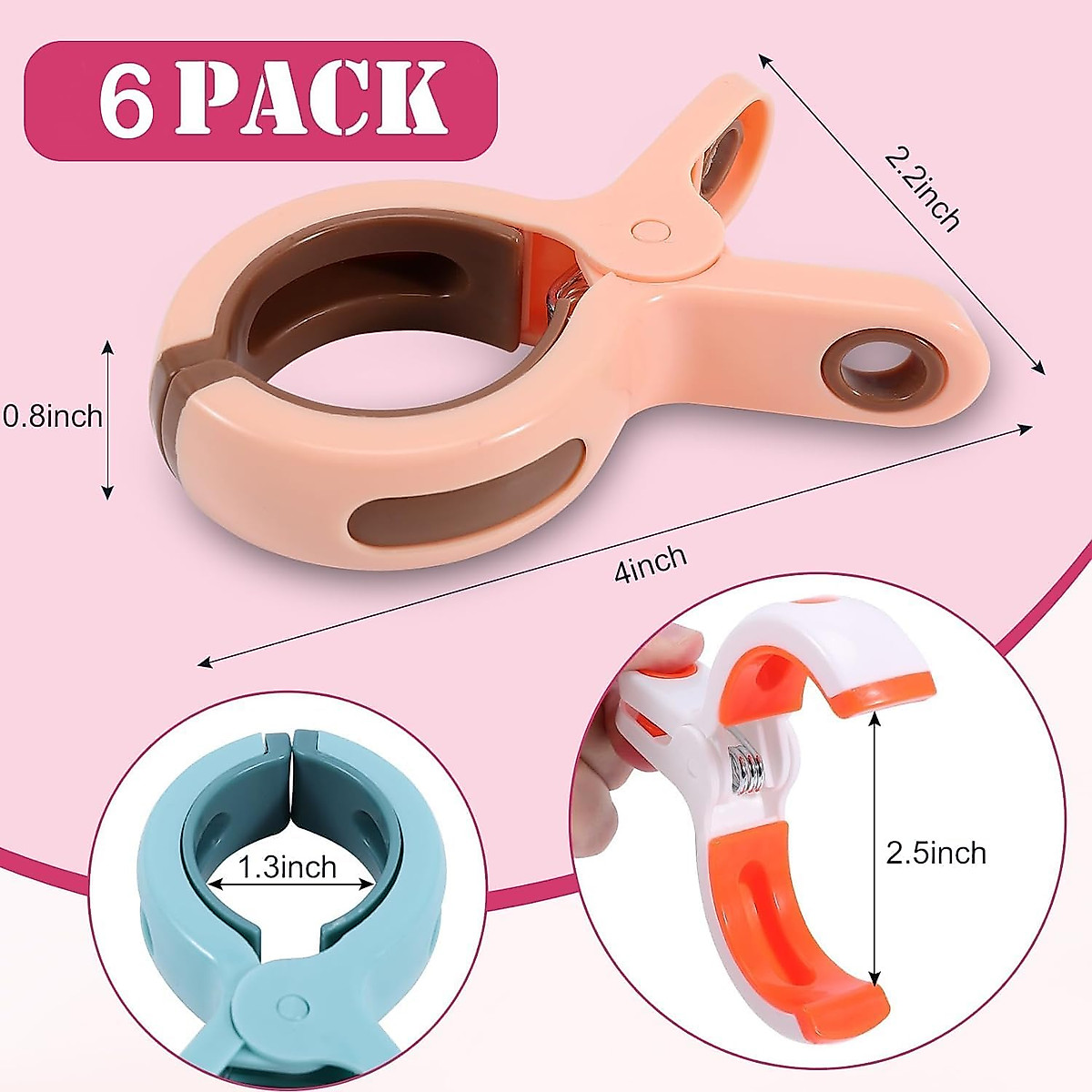 6 PCS Towel Clips for Sun Loungers Beach Towel Clips, Beach Towel Clips for Sun Loungers for Sunbeds Laundry Pool Chairs, Towel Pegs for Sun Lounger Sunbed Towel Clips Beach Towel Pegs