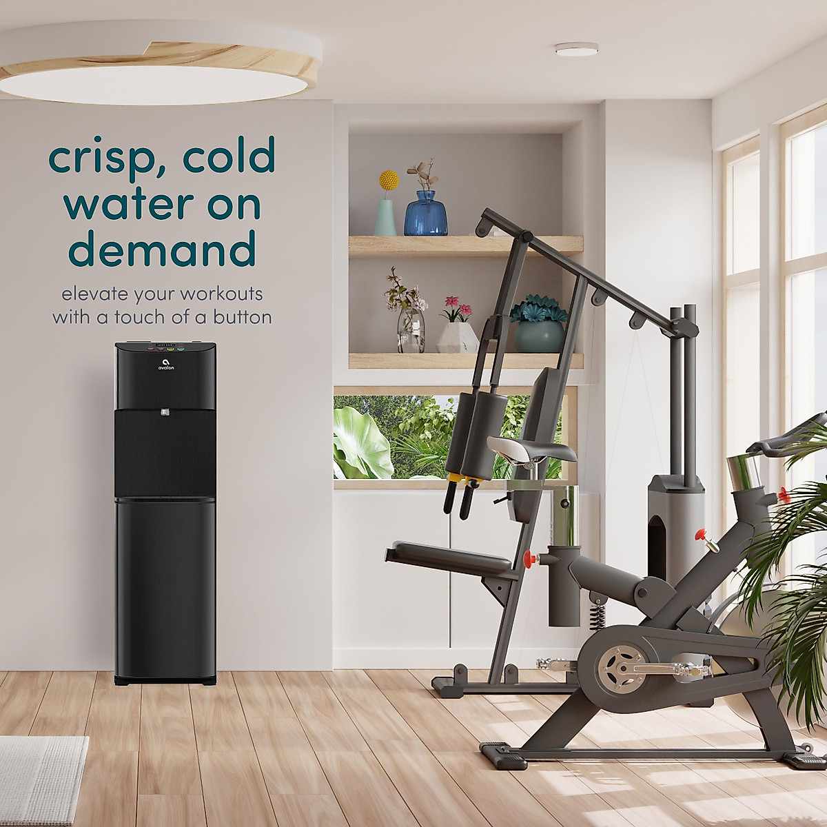 Avalon Electronic Bottom Loading Water Cooler Dispenser - 3 Temperatures, Hot, Cool & Cold, Digital Clock with Temperature Control, Durable Stainless Steel Cabinet, Self Cleaning, Black