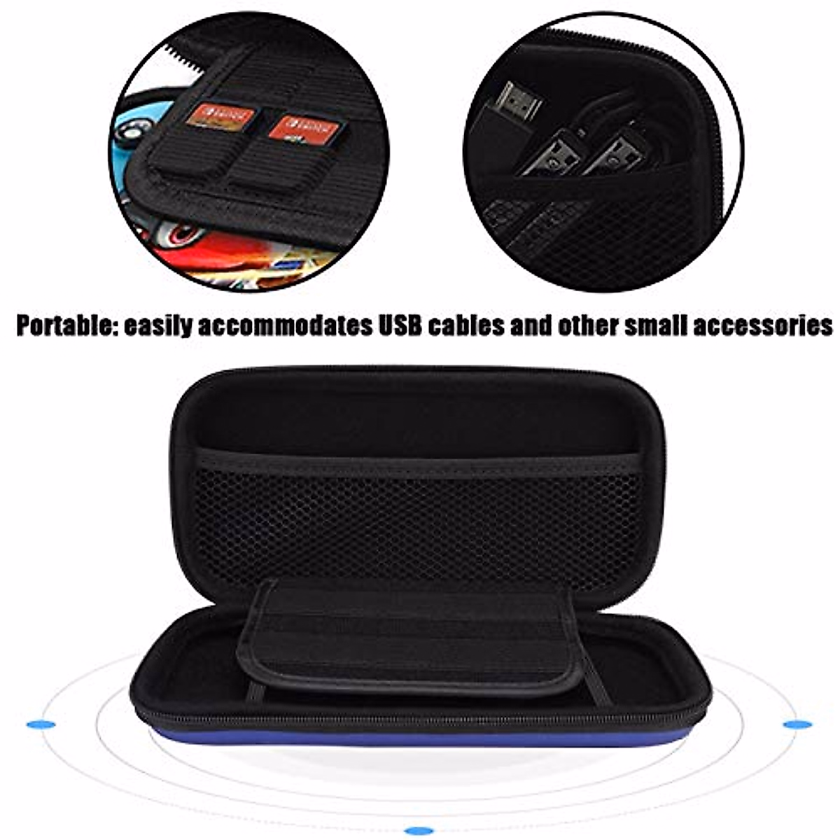 Uxsiya Game Console Protective Case, 1 pcs EVA Hand Strap Fashion Appearance Game Console Bag Anti to Collision,Anti to Fall for Travel for Women for Outdoor for Men(Blue)