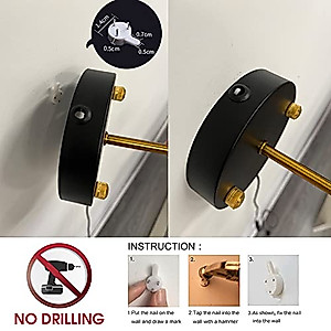 SKIVTGLAMP Nature Wood Wall Sconce Rechargeable Battery Operated LED PIP Motion IR Sensor Wall Lamp, No Drilling Cordless Farmhouse Wall Mounted for Rustic House Number Customizable Circular