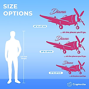 Custom Name Transportation Theme - Airplane in The Sky for My Baby - Baby Boy/Girl - Wall Decal Nursery for Home Bedroom Children (AM) (Wide 40" x 22" Height)