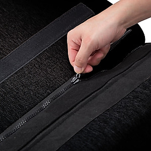 POCIYIHOME 79.5" Left Hand Facing Sectional Sofa Couch with 2 Detachable Armrest Pillows, Modern Fabric 3-seater L Shape Chaise with Gold Metal Legs for Living Room,Apartment,Office, Polyester, Black