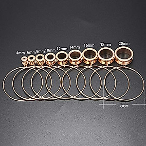 ZS Ear Tunnels Large Hoop Ear Plugs Rose Gold Ear Gauges 316L Stainless Steel Expander Dangle Gauges 6g-3/4 IN