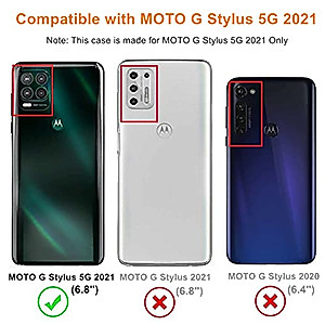 Lmposla for Moto G Stylus 5G Case, Shockproof Slim Ultra-Thin Flexible TPU Soft Silicone Airbag Anti-Drop Case Cover for Motorola Moto G Stylus 5G 2021 (Pink/Teal)
