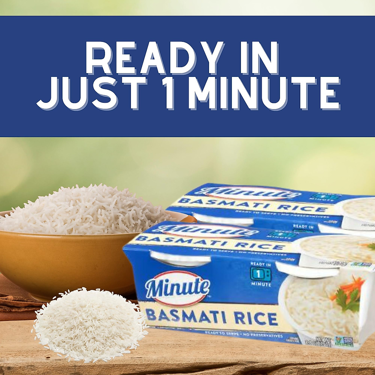 Microwavable Basmati Rice Bundle. Includes Two-8.8 Oz Packages of Minute Microwavable Basmati Rice! Total of 4 Cups of Instant Cooked Rice! Comes With a BELLATAVO Fridge Magnet!