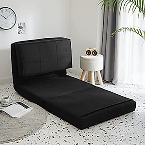 Urban Shop Ultra Suede Convertible Flip Chair, L28.5 x W29.53 x H23.0, Black