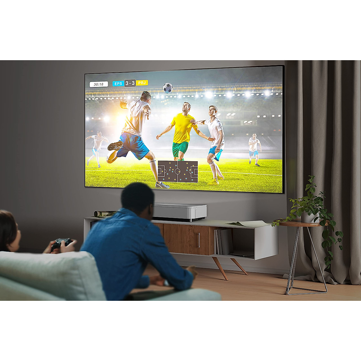 2022 New Upgrade Epson EpiqVision Ultra LS800 Ultra Short Throw 3-Chip 3LCD Smart Streaming Laser Projector, 4,000 Lumens, 4K PRO-UHD, HDR, 150", Android TV, 2.1ch Yamaha Built-in Speakers - White