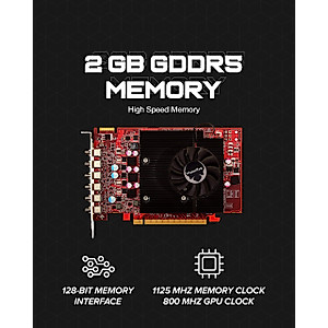 VisionTek Radeon 7750 2GB GDDR5 6 4k Monitor Graphics Card, 6 Mini DisplayPort Outputs, AMD Eyefinity 2.0, PCI Express 3.0 Video Card, 7.1 Surround Sound - 900614