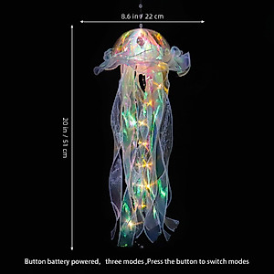 Glitter Iridescent Jellyfish Hanging Decor Blue Purple Jellyfish Kit for Under The Sea Little Mermaid Party Decoration Hanging Jelly Fish Decor Ocean Birthday Bridal Baby Shower Party Supplies