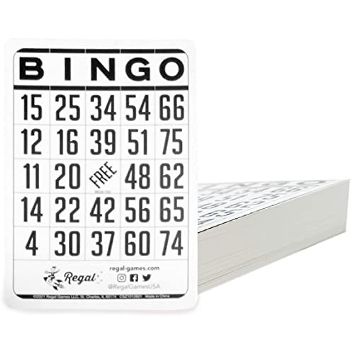 Regal Games - Classic Bingo Cards - 50 Count - 6.125” x 4.17” Cardstock - White