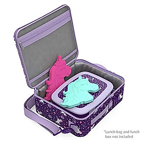 Bentgo Prints Insulated Lunch Bag Set With Kids Bento-Style Lunch Box and 4 Reusable Ice Packs (Unicorn)