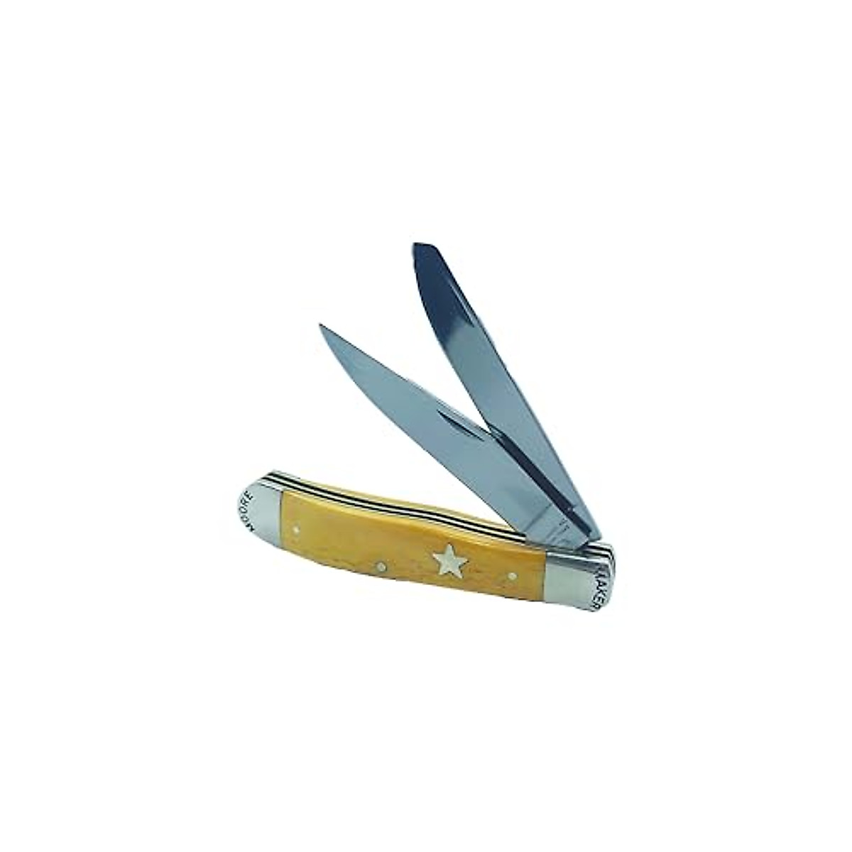 Moore Maker, Inc. Texas Star Trapper Knife - Yellow Bone Handle