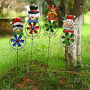 and Teal Christmas Decorations Yard Deer Christmas Windmill Santa Outdoor Stake Stake Rustic Metal Snowman Decor Yard Christmas Glass Christmas Ornament